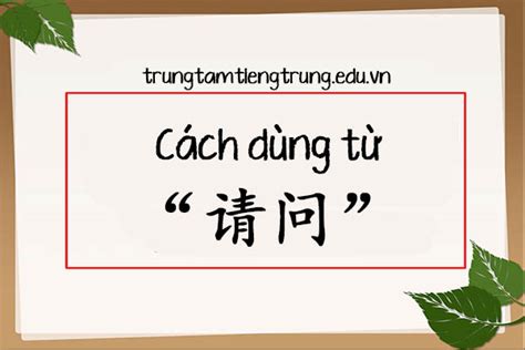 cách dùng từ “请问” trong tiếng trung