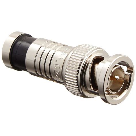 Platinum Tools BNC RG6 Compression Connector Nickel Plated 25 Per Pack 18038 The Home Depot