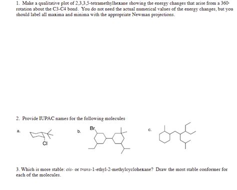 Solved 1 Make A Qualitative Plot Of