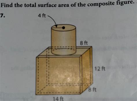 [answered] find the total surface area of the composite figure