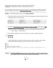 ENGR Assignment Docx ENGR Programming Languages In Engineering Use MATLAB