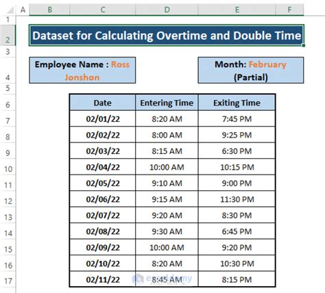 Excel Formula To Calculate Overtime And Double Time Ways