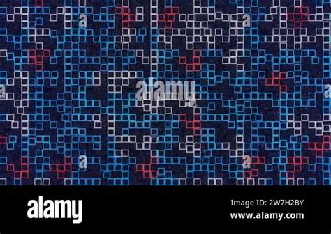 Tetris Squares With Neon Light Animation Beautiful Set Of Neon Squares Randomly Moving On