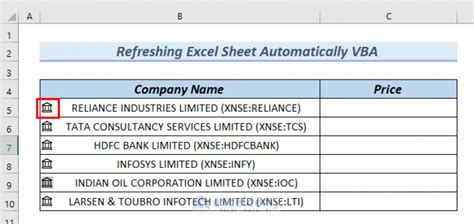 How To Refresh Excel Sheet Automatically Using Vba 4 Methods