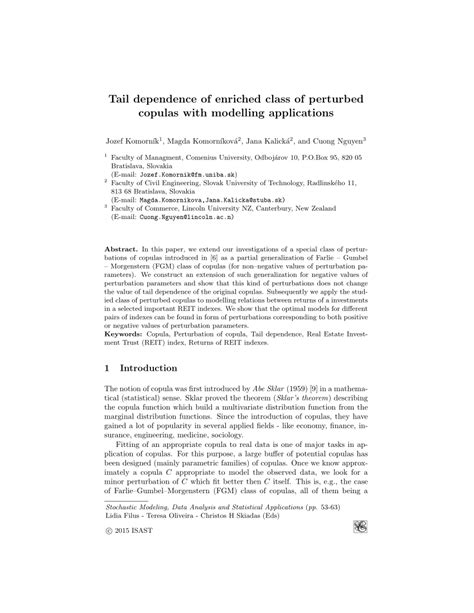 Pdf Tail Dependence Of Enriched Class Of Perturbed Copulas With