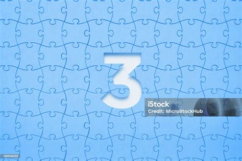솔루션 개념 흰색 배경에 컷 아웃 번호 3을 형성하는 파란색 직소 퍼즐 조각 3에 대한 스톡 사진 및 기타 이미지 3 0명 개념 Istock