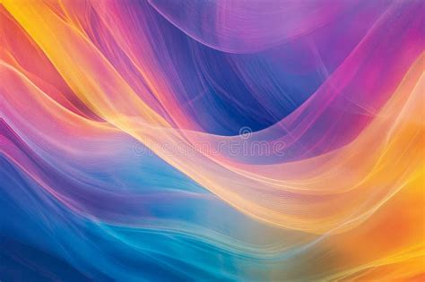 Abstract Colorful Wall Art Of Flowing Rainbow Lines Forming An