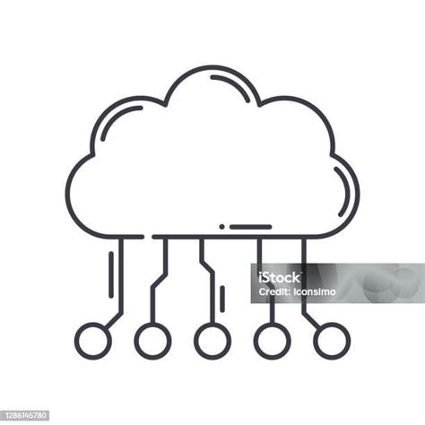 클라우드 컴퓨팅 개념 아이콘 선형 격리 된 그림 얇은 선 벡터 웹 디자인 기호 흰색 배경에 편집 가능한 스트로크와 개요 개념 기호 0명에 대한 스톡 벡터 아트 및 기타