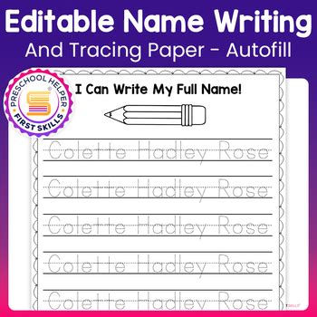 Free Handwriting Name Tpt