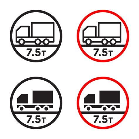 Weight Limit Traffic Sign Vehicle Weight Limit Vector Image