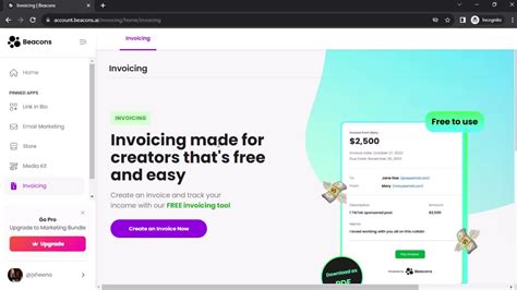 beacons creating an invoice flow on web page flows