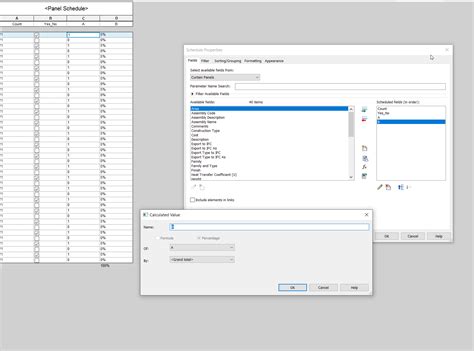 solved percentages in schedules autodesk community