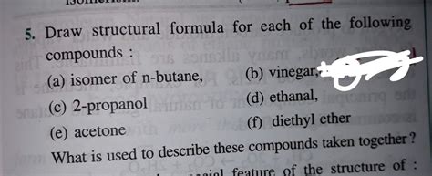 Solved Draw Structural Formula For Each Of The Following Compounds