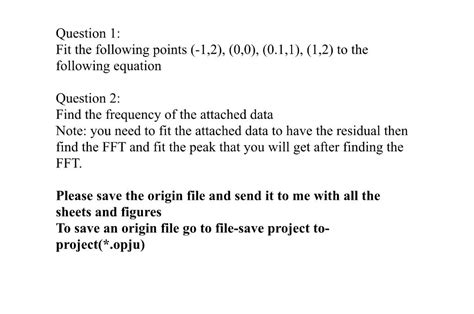 solved question 1 fit the following points 1 2 0 0