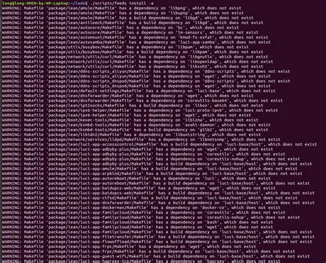 feeds install a的时候有大量缺少依赖的警告不知是不是源码的问题 Issue 3171 coolsnowwolf lede GitHub