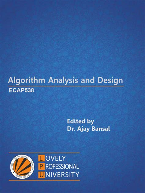 8409 ecap538 algorithm design and analysis pdf computer data