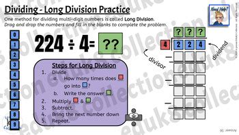 Dividing Multi Digit Numbers Digital Lesson By EduK Collection