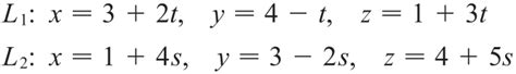 determine whether the lines l1 and l2 are parallel skew or