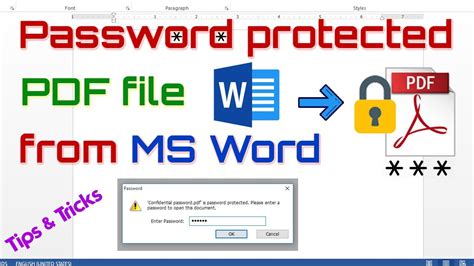 How To Make Password Protected PDF File From MS Word Tips Tricks Secure PDF File
