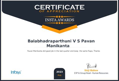 balabhadraparthuni v s pavan manikanta on linkedin appreciationpost