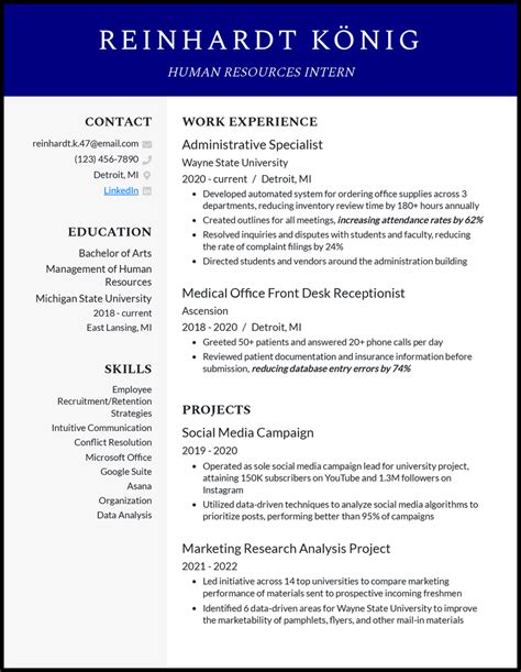 3 Human Resources Hr Intern Resume Examples For 2024