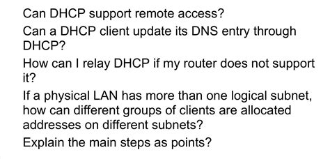 Solved Can DHCP Support Remote Access Can A DHCP Client Chegg Com
