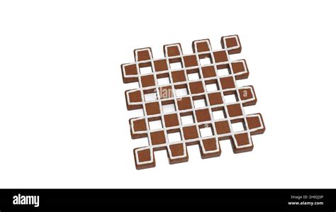 3d Rendering Of Gingerbread Cookie In Shape Of Symbol Of Chess Board Isolated On White