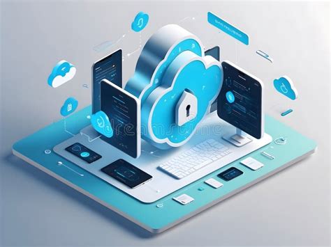 Navigating The Cloud Computing And Storage Stock Illustration