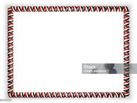 프레임과 리본 이라크 깃발 황금 밧줄에서 테두리의 테두리 3 차원 일러스트 레이 션 공란에 대한 스톡 사진 및 기타 이미지 공란 교육 디자인 Istock