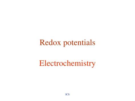 Ppt Redox Potentials Powerpoint Presentation Free Download Id