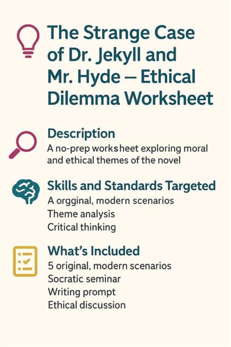 The Strange Case Of Dr Jekyll And Mr Hyde Ethical Dilemma Worksheet