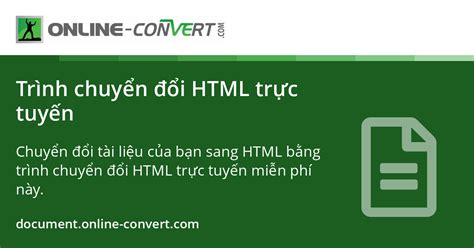 trình chuyển đổi html trực tuyến