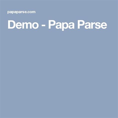 Demo Papa Parse