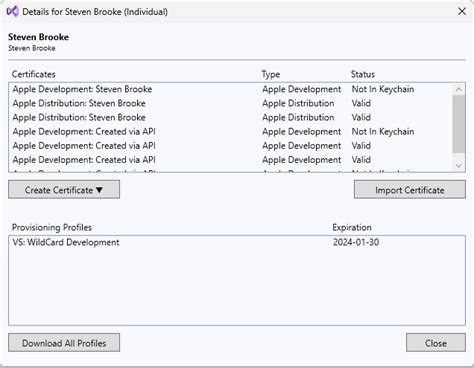 Xamarin Hot Restart Get Certificate Already Exists But Cannot Be Found In The Local Keychain