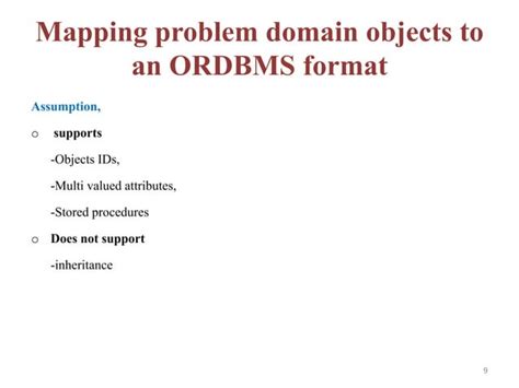 Mapping Problem Domain Objects To Object Persistence Formatsooad