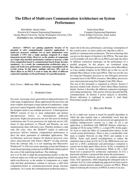 pdf the effect of multi core communication architecture on system