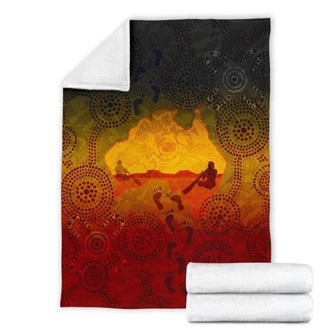 Aboriginal Premium Blanket Australian Map With Indigenous Color