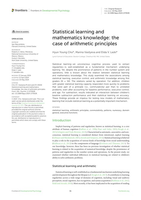 Pdf Statistical Learning And Mathematics Knowledge The Case Of