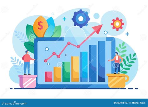 Visual Representation Of Performance Growth Data With Charts Symbols