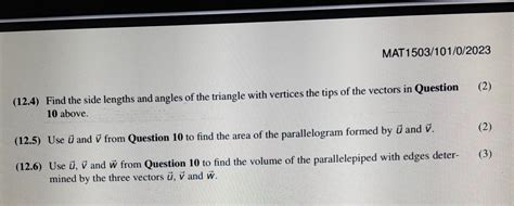 Solved Consider The Vectors Chegg
