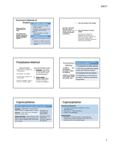 Solution Gravimetric Methods Of Analysis With Practice Problem Pdf