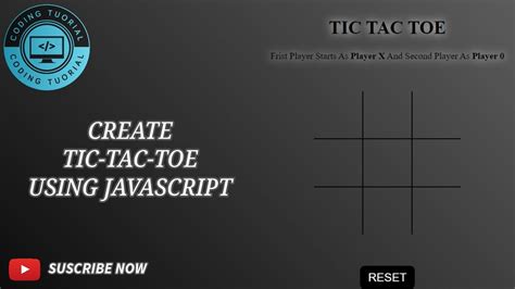 How To Create Tic Tac Toe Using Javascript Coding Tutorial Coding Tutorial Youtube