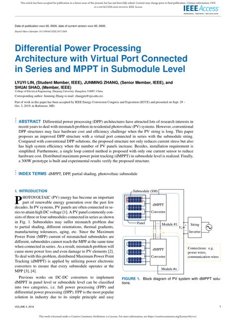 Pdf Differential Power Processing Architecture With Virtual Port
