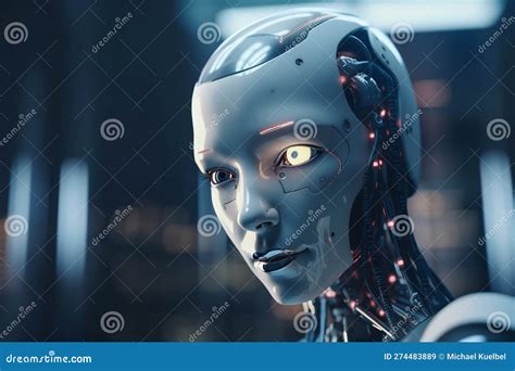 Ai Powered Robots Automate Manufacturing Processes Cartoon Vector 281828913
