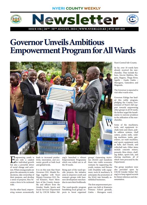 weekly review issue 156 county government of nyeri