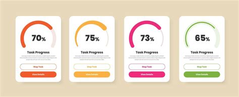 Task Progress Or Circular Status Graph App And Web Ui Element Design