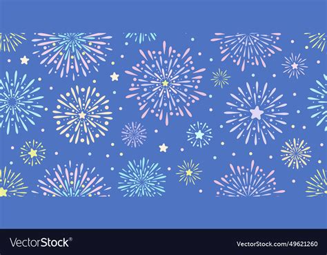 Firework Seamless Pattern Background Cute Vector Image