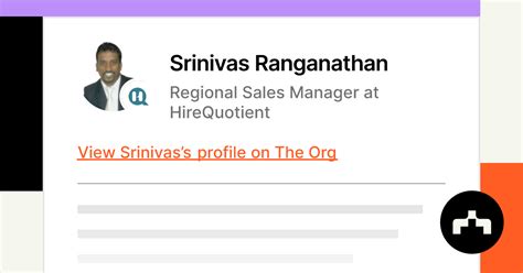 Srinivas Ranganathan Regional Sales Manager At Hirequotient The Org