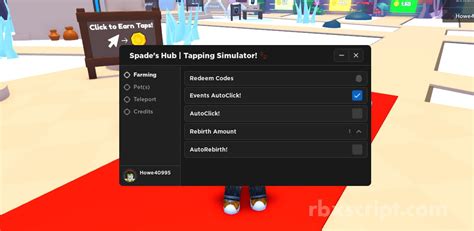 Tapping Simulator Auto Rebirth Redeem All Codes And More Scripts