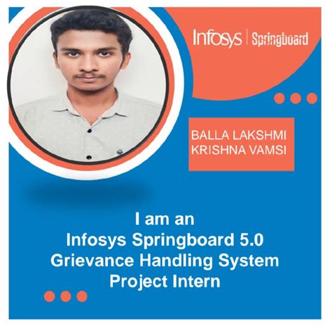 Balla Lakshmi Krishna Vamsi On Linkedin Infosys Infosysspringboard